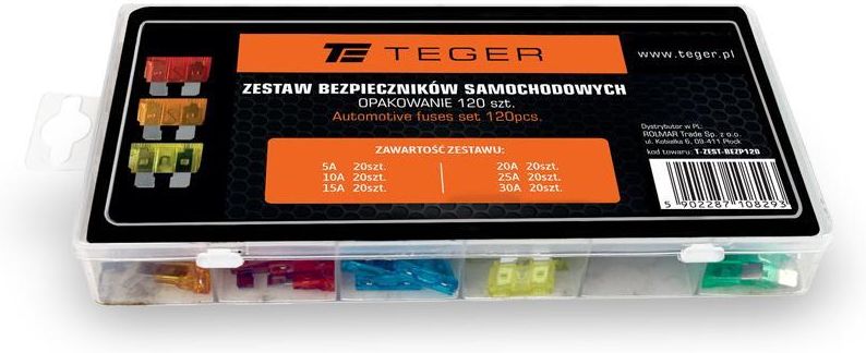 Teger Zestaw Bezpieczników Samochodowych 120Szt. - Opinie i ceny na ...