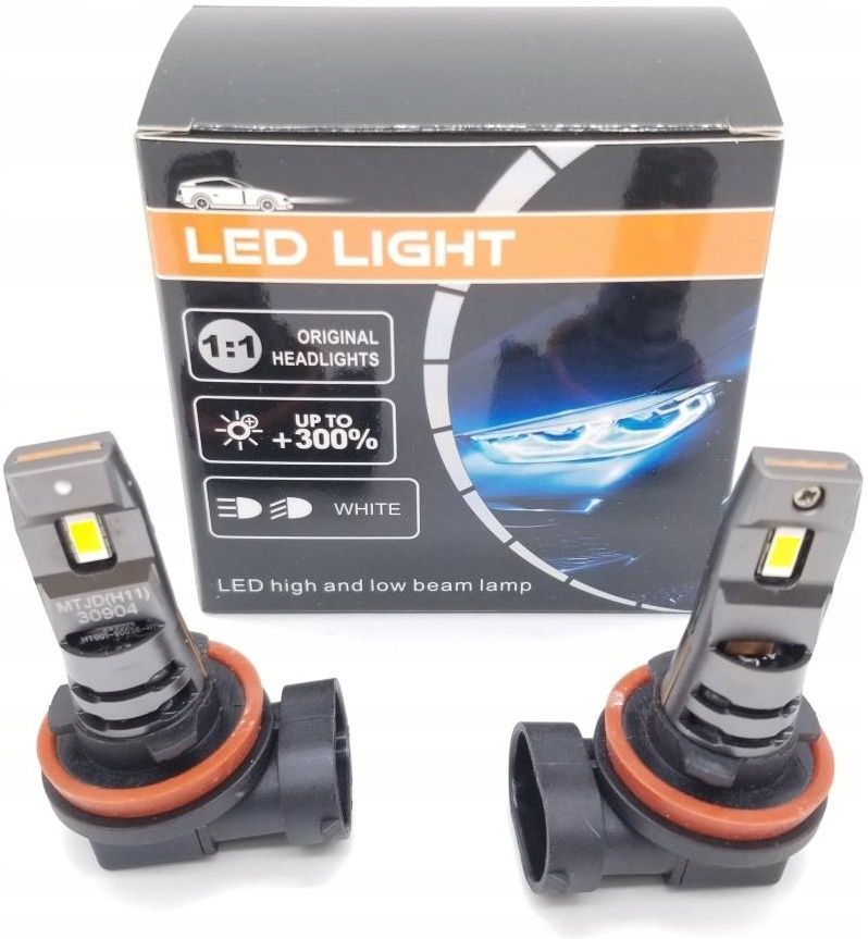 2X Żarówka H11 Led Retrofit Canbus 6000K 35W P&P 1 Do 16000Lm - opinie ...
