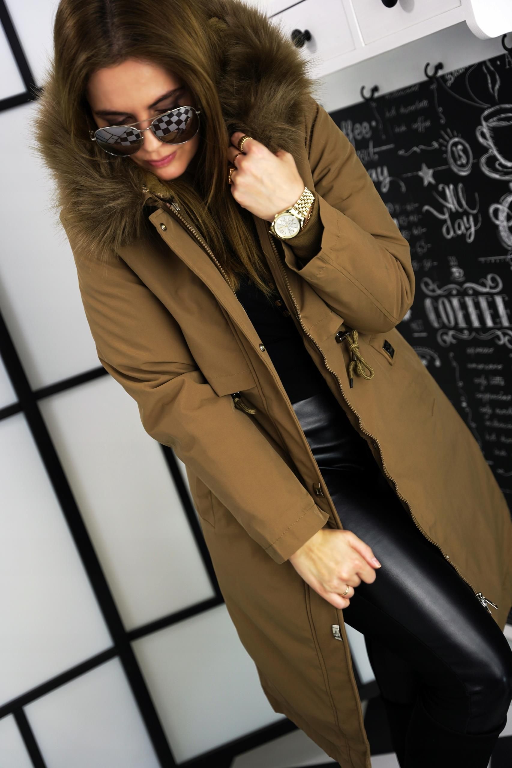 Parka zimowa Alaska Z Kapturem odpinana podpinka Camel XL - Ceny i ...