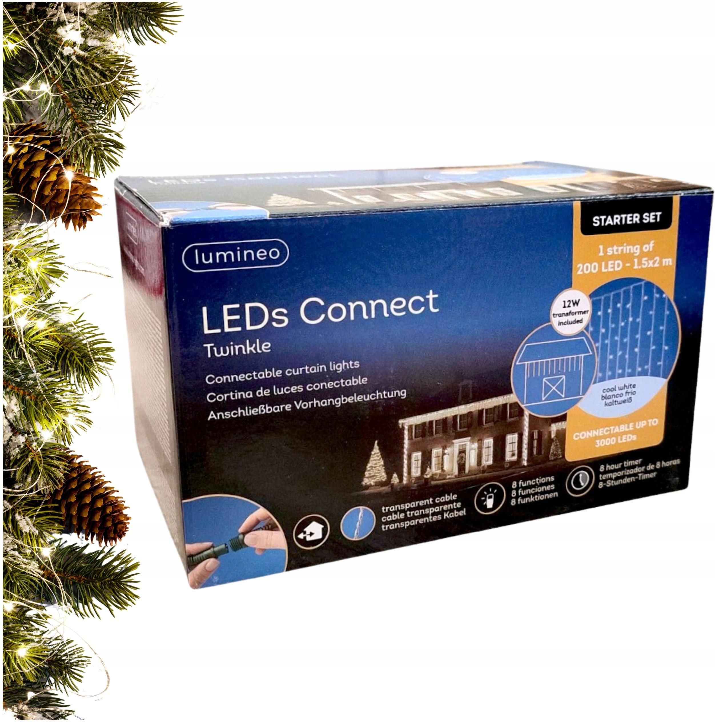 Kaemingk Lampki Girlanda Led 200 L 150X200H Zimny Biały+Transformator 12W 5M Timer - Opinie i ...