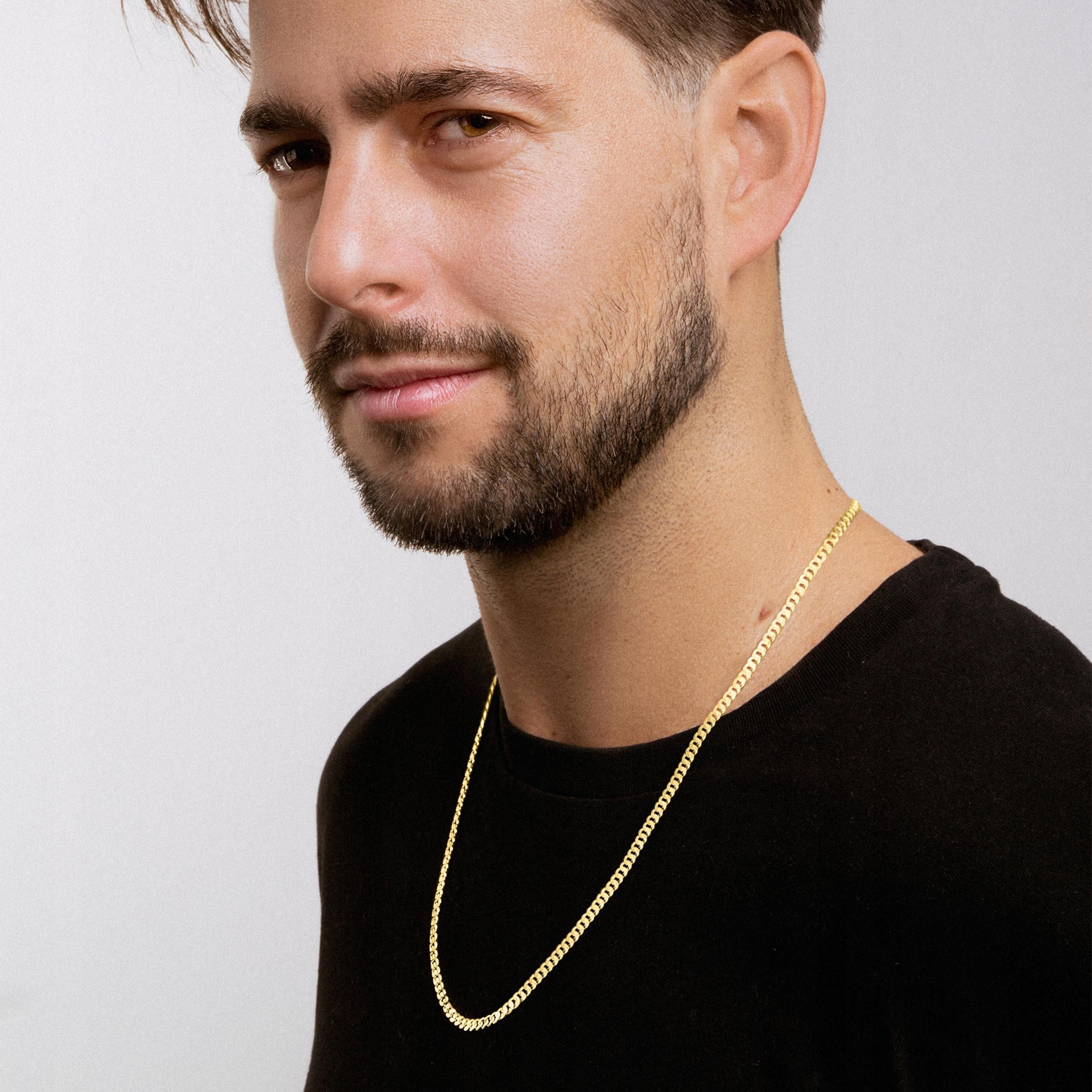 Larezo Złoty Łańcuszek Męski 585 Splot Pancerka 55cm Pełny Włoski 3,2mm Srebro 925 - Ceny i ...