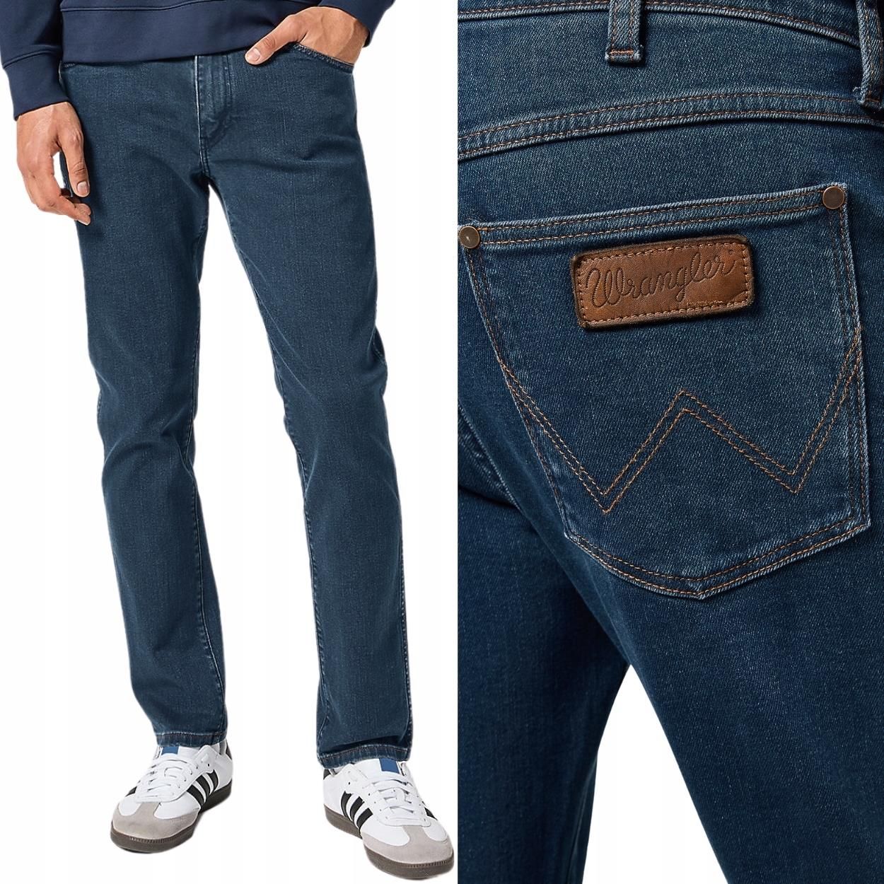 Wrangler Larston Slim Blue Grey Spodnie Jeansowe Ciemny DżINS W34 L34 ...