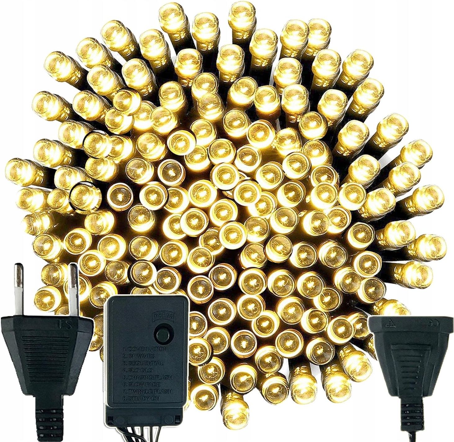 Lampki Choinkowe 200 Led 16,5M Z Programatorem Białe Ciepłe (1202WW ...