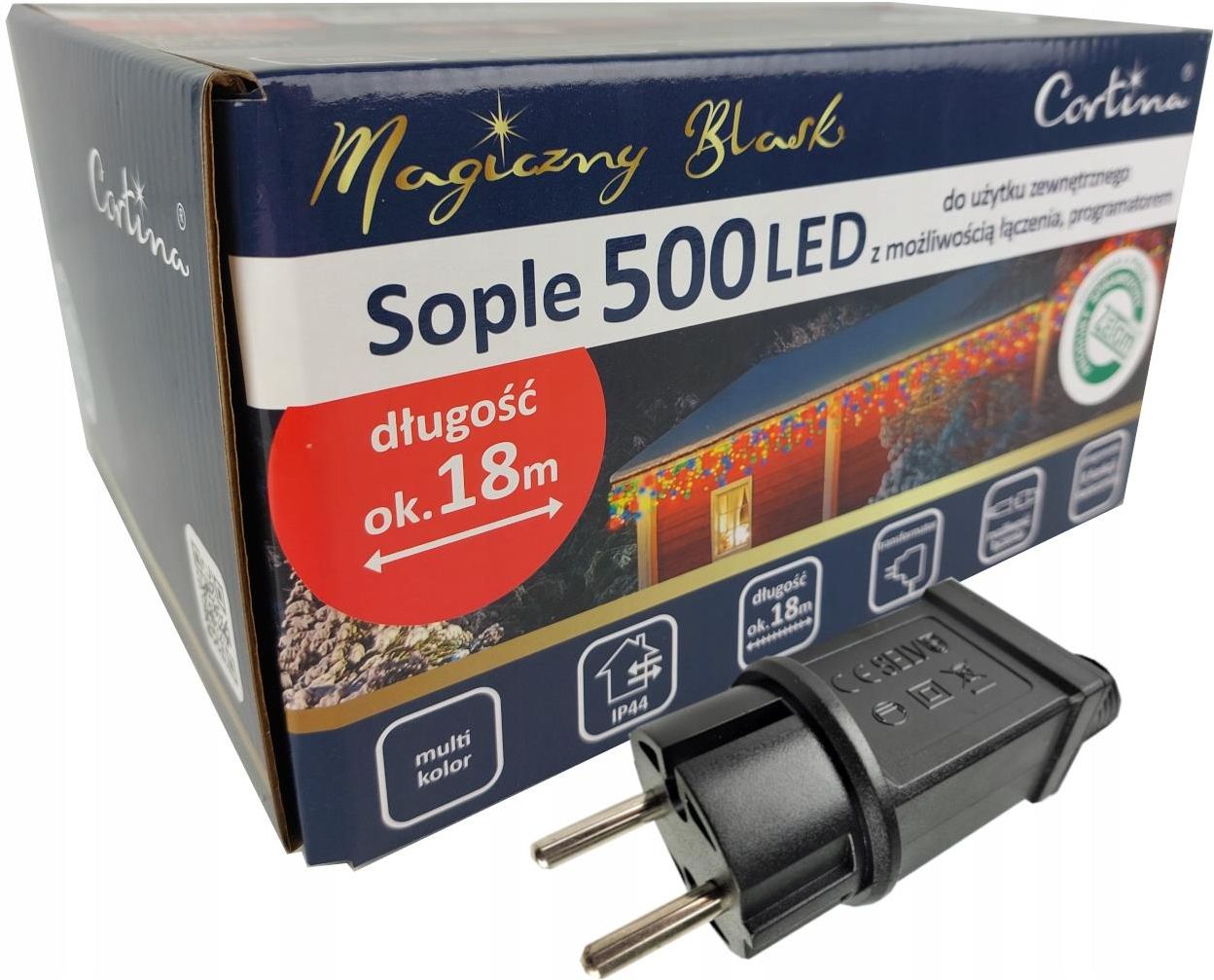Cortina Lampki Choinkowe Sople 500 Led Multi Choinka Dodatkowe Gniazdo ...