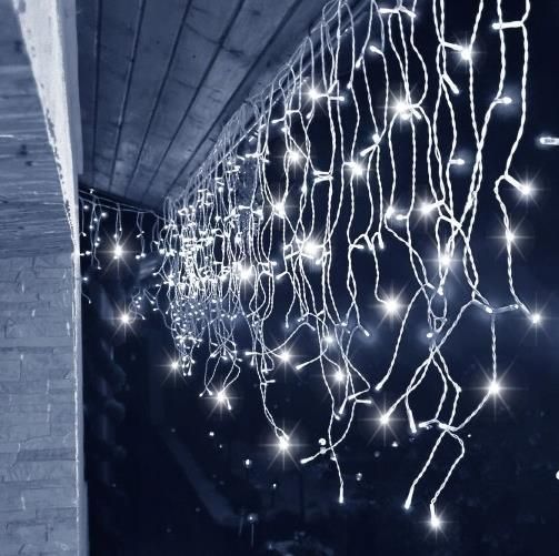 Sople Led Kurtyna Flash Białe Zimne 6M 100Szt Lampki Choinkowe (STLED ...