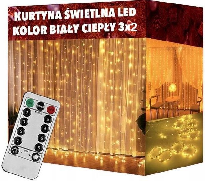 Xpart Kurtyna Świetlna B.Ciepła 200 Led Usb 3X2M Sople Na Okno Choinke ...