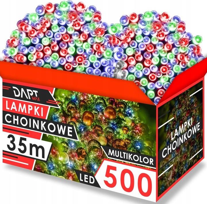 Dartmax Lampki Choinkowe 500 Led Zewnętrzne Wewnętrzne Multikolor ...