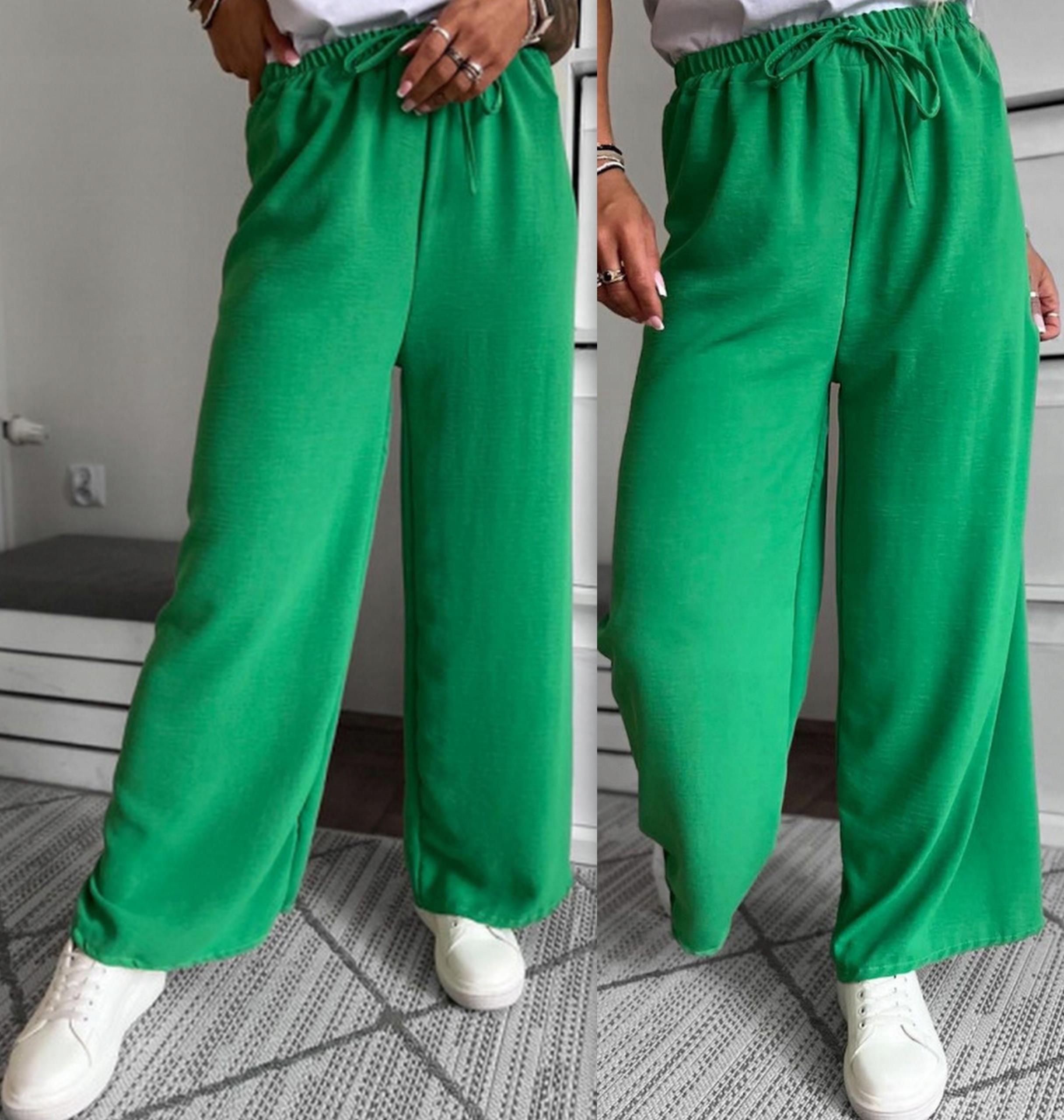 Szerokie luźne Spodnie damskie Kuloty proste - Ceny i opinie - Ceneo.pl