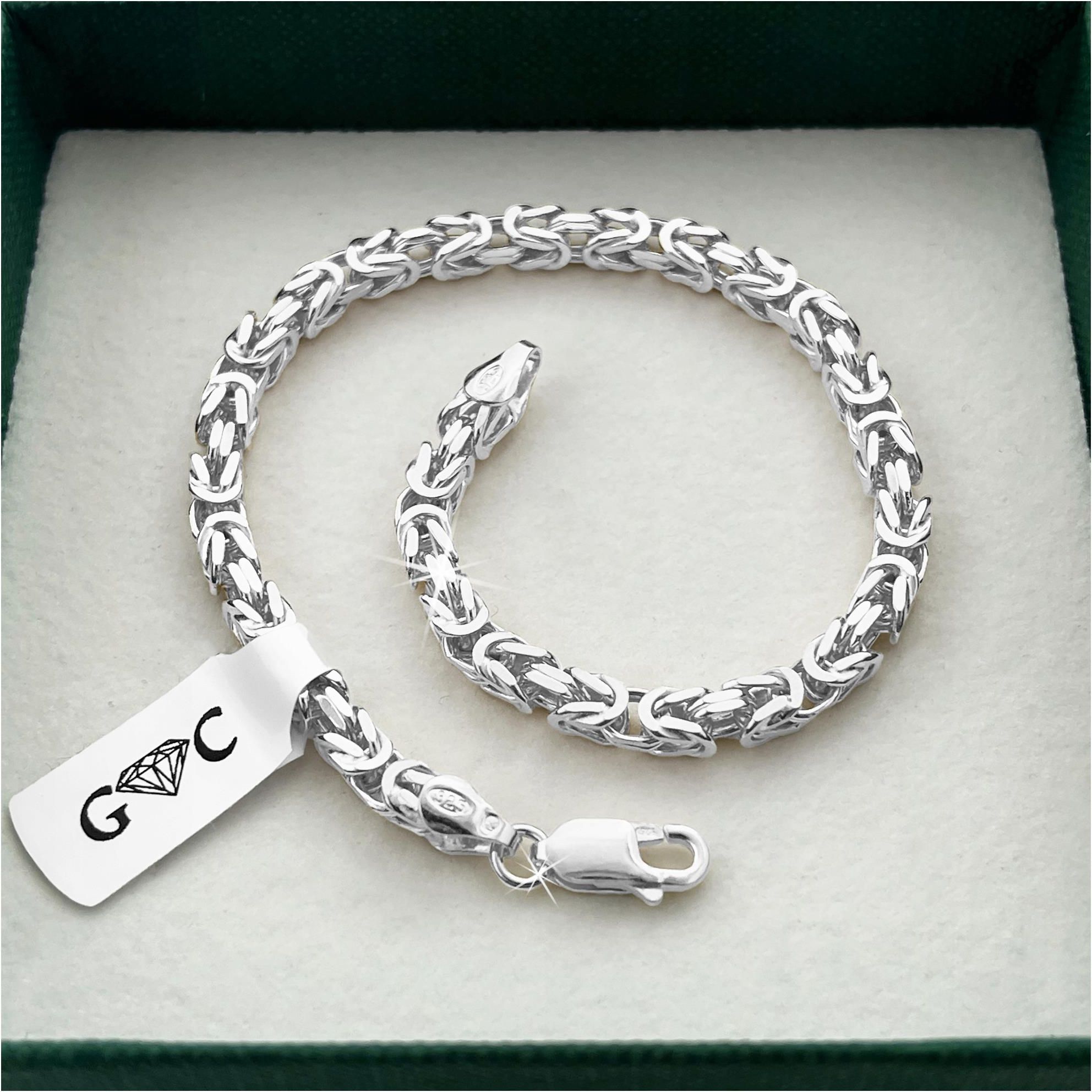 Srebrna Bransoletka Męska Splot Królewski 20cm/3,8mm Srebro 925 Gratisy ...