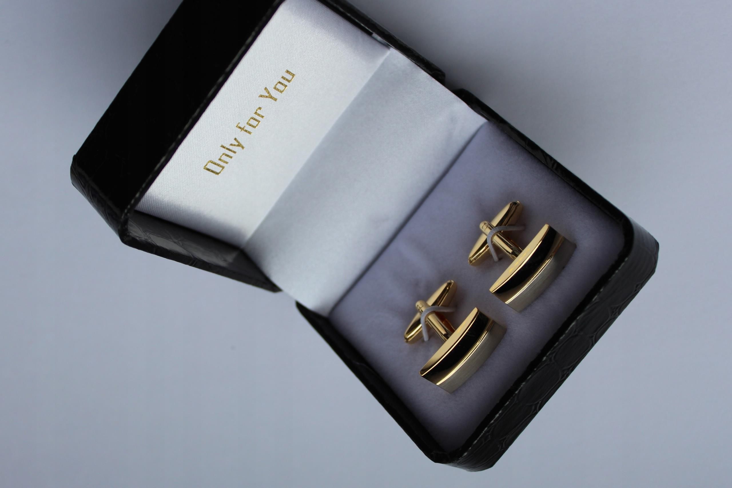 Exciting Spinki do mankietów Exc SrebrnoZłote Satyna Połysk pozłacane ...