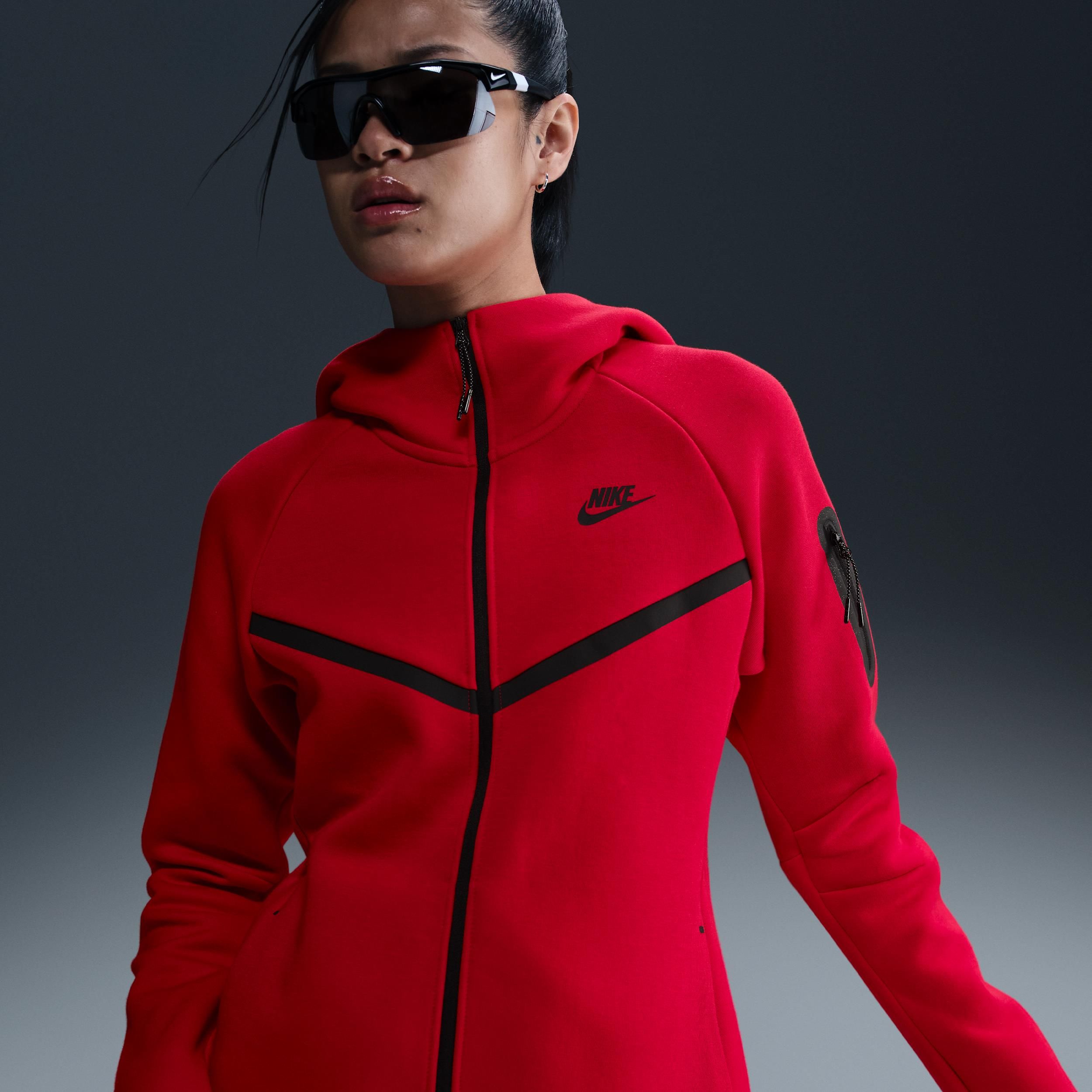Damska bluza z kapturem i zamkiem na całej długości Nike Sportswear ...