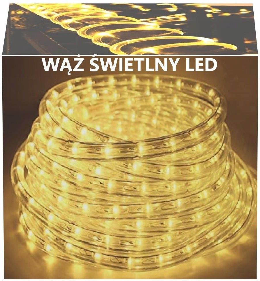Led Light Wąż Świetlny Lampki Choinkowe Zewnętrzny Girlanda 20M Ciepły ...