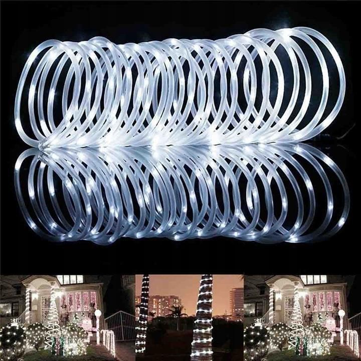 Wąż Świetlny Zewnętrzny Led Lampki Choinkowe Ip44 20M Biały Zimny ...