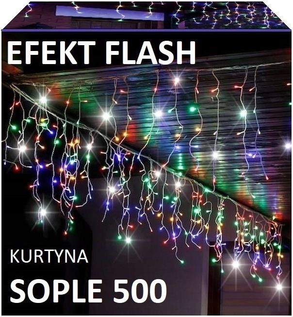 Sople Flash 500 Led Zewnętrzne Multikolor Kolorowe Lampki Z Flashem ...