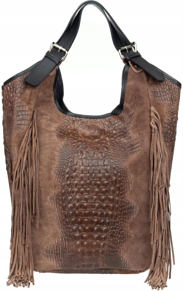 Torba Skórzana Shopperka Vezze Nativo Croco Choco - Ceny i opinie ...
