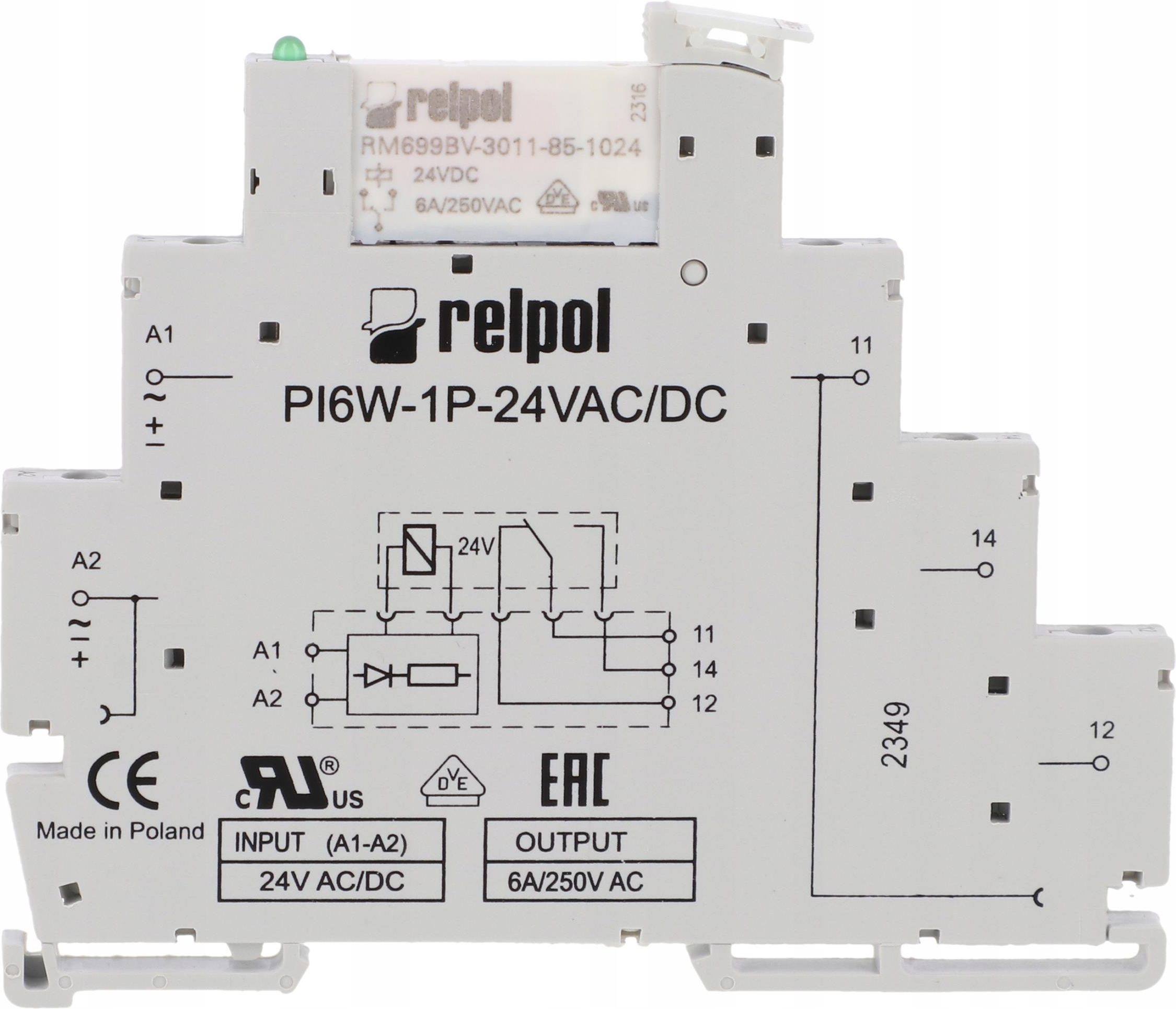 Relpol Przekaźnik PIR6W-1P-24VAC/DC 1753680400 - Opinie i ceny na Ceneo.pl