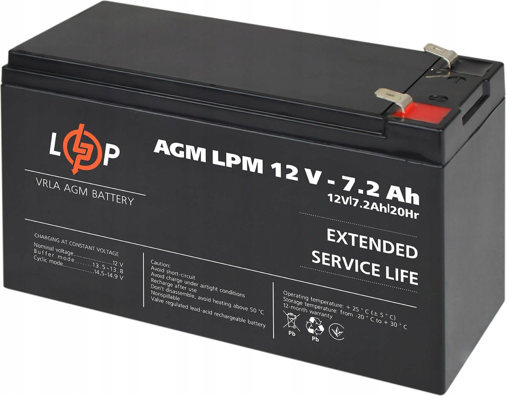 Logicpower Akumulator Bezobsługowy Agm 12V 7 2Ah 86 4Wh Lpm-gl Do Ups Alarmu Autka 1754760110 ...