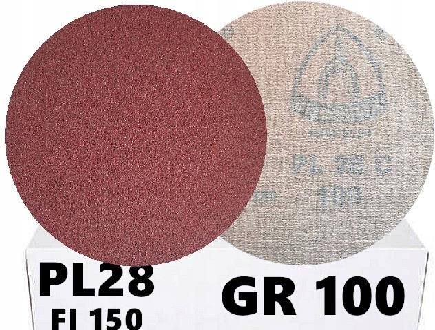 Klingspor Papier Ścierny Krążki Na Rzep PL28 150 P100 50szt 1769655307 ...