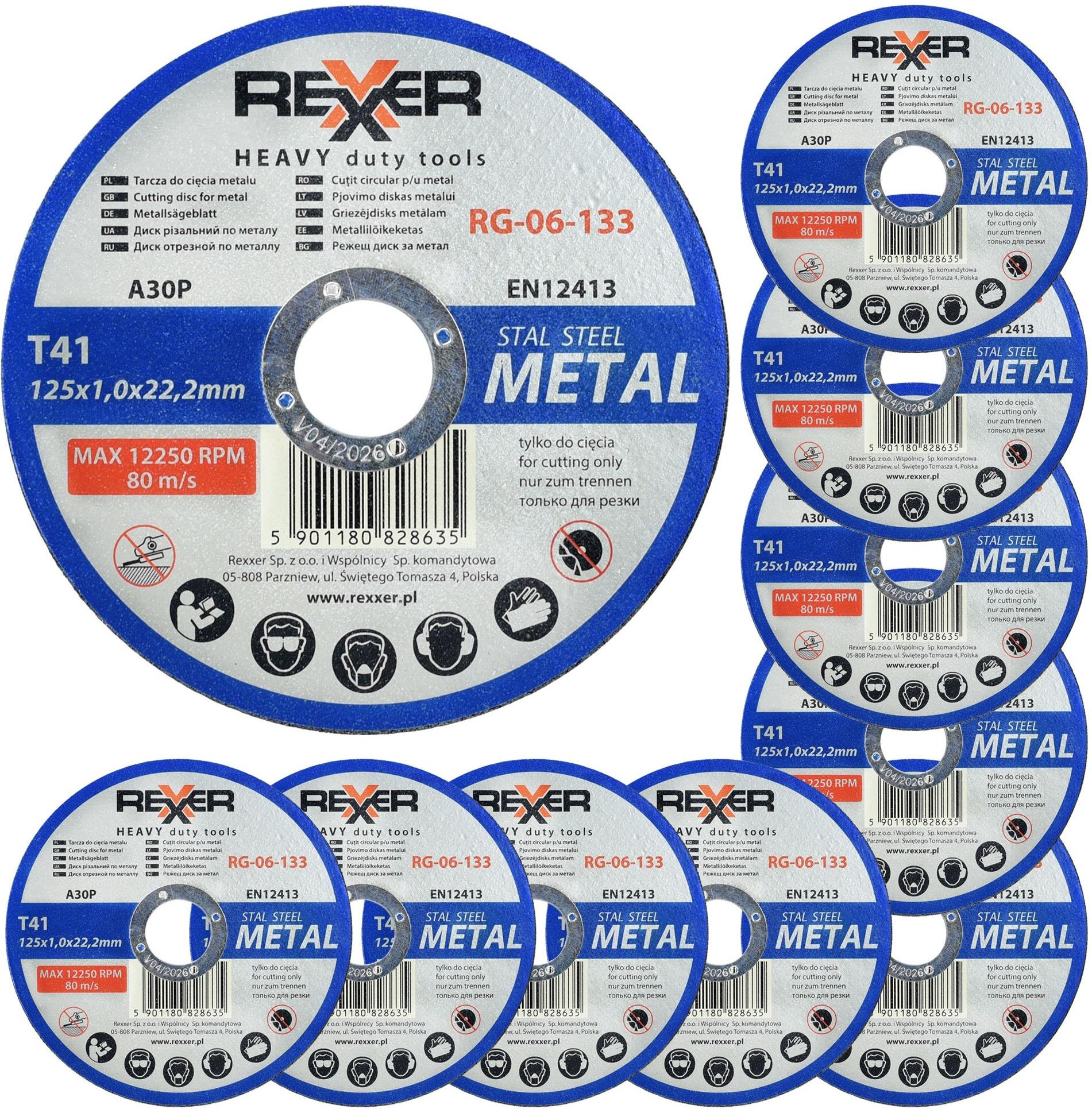 Tarcza tnąca Rexxer Tarcza Do Cięcia Metalu 125 X 1.0 MM 10 Sztuk - Opinie i ceny na Ceneo.pl