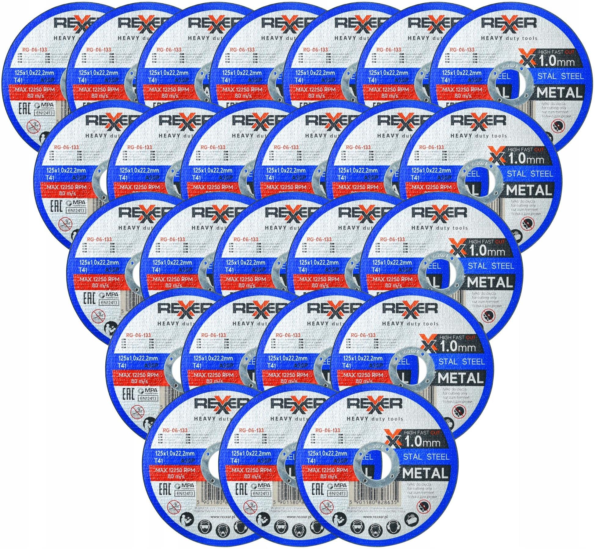 Tarcza tnąca Rexxer Tarcza Do Cięcia Metalu 125 X 1.0 MM 25 Sztuk - Opinie i ceny na Ceneo.pl