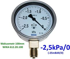 Wika -2,5kPa/0 -25mBAR/0 M20x1,5 Wakuometr puszkowy 100mm 612 20 100 1764256126 - opinie i ceny ...