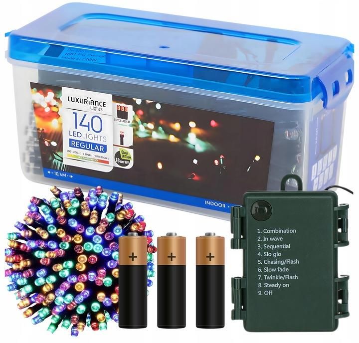 Ener Lampki Choinkowe Na Baterie 140 Led 11M Kolorowe Oświetlenie ...