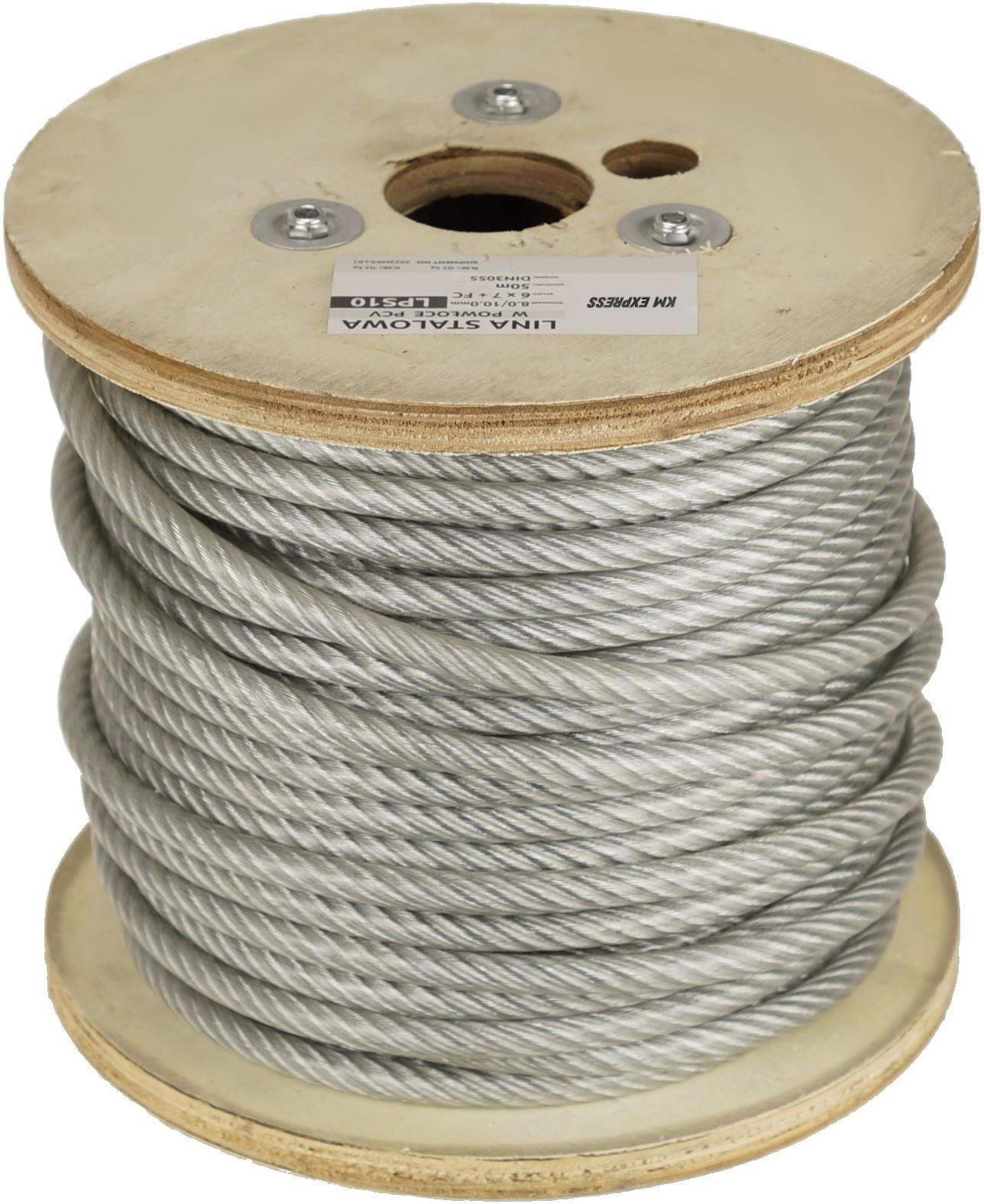 Lina Stalowa W Osłonie Pcv 10mm Linka Rolka 50Mb 6x19 3480Kg 1768724325 - Opinie i ceny na Ceneo.pl