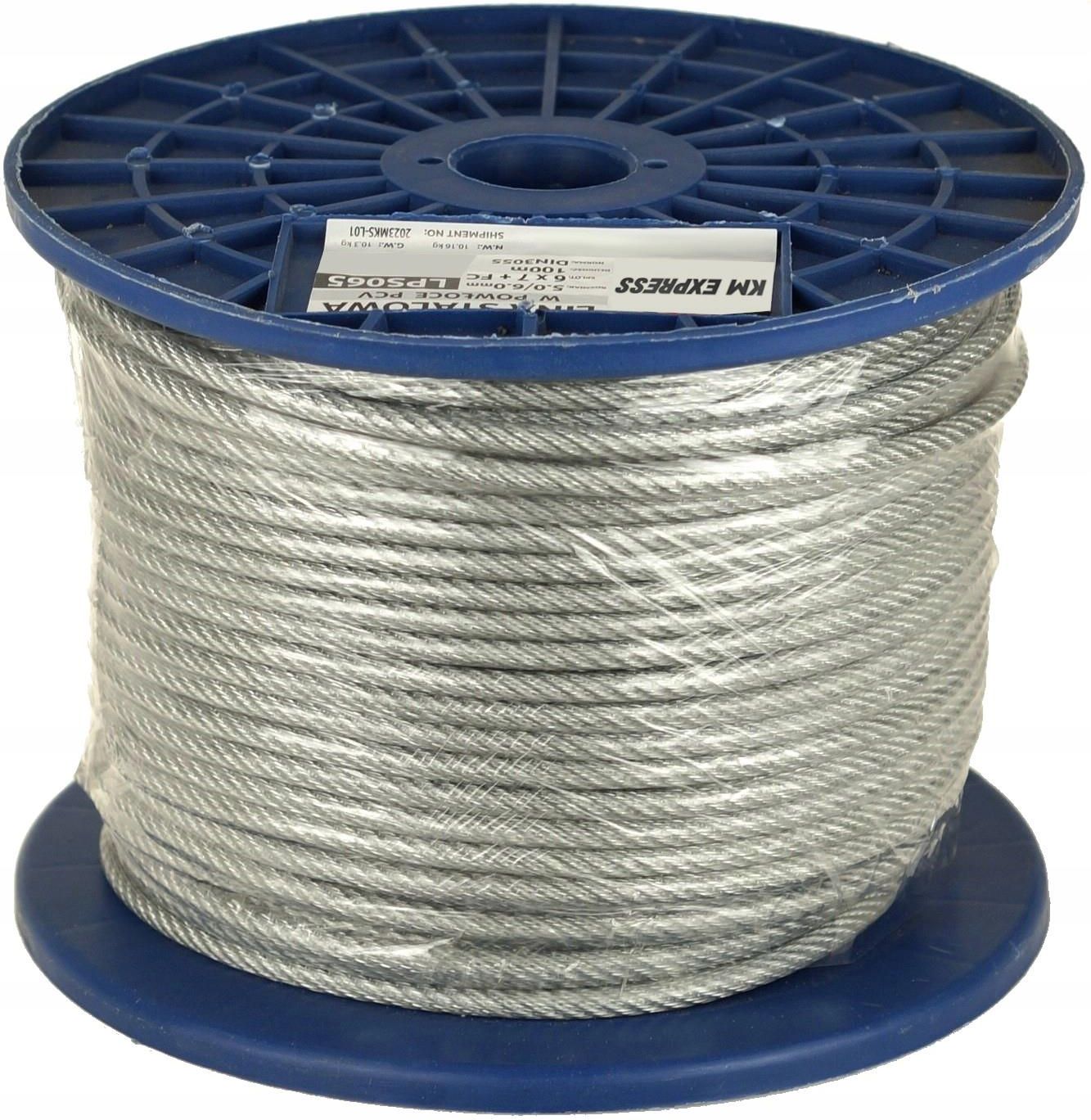 Lina Stalowa W Osłonie Pcv 6 MM Linka Rolka 100 Mb 6x7 1640KG 1765160051 - Opinie i ceny na Ceneo.pl