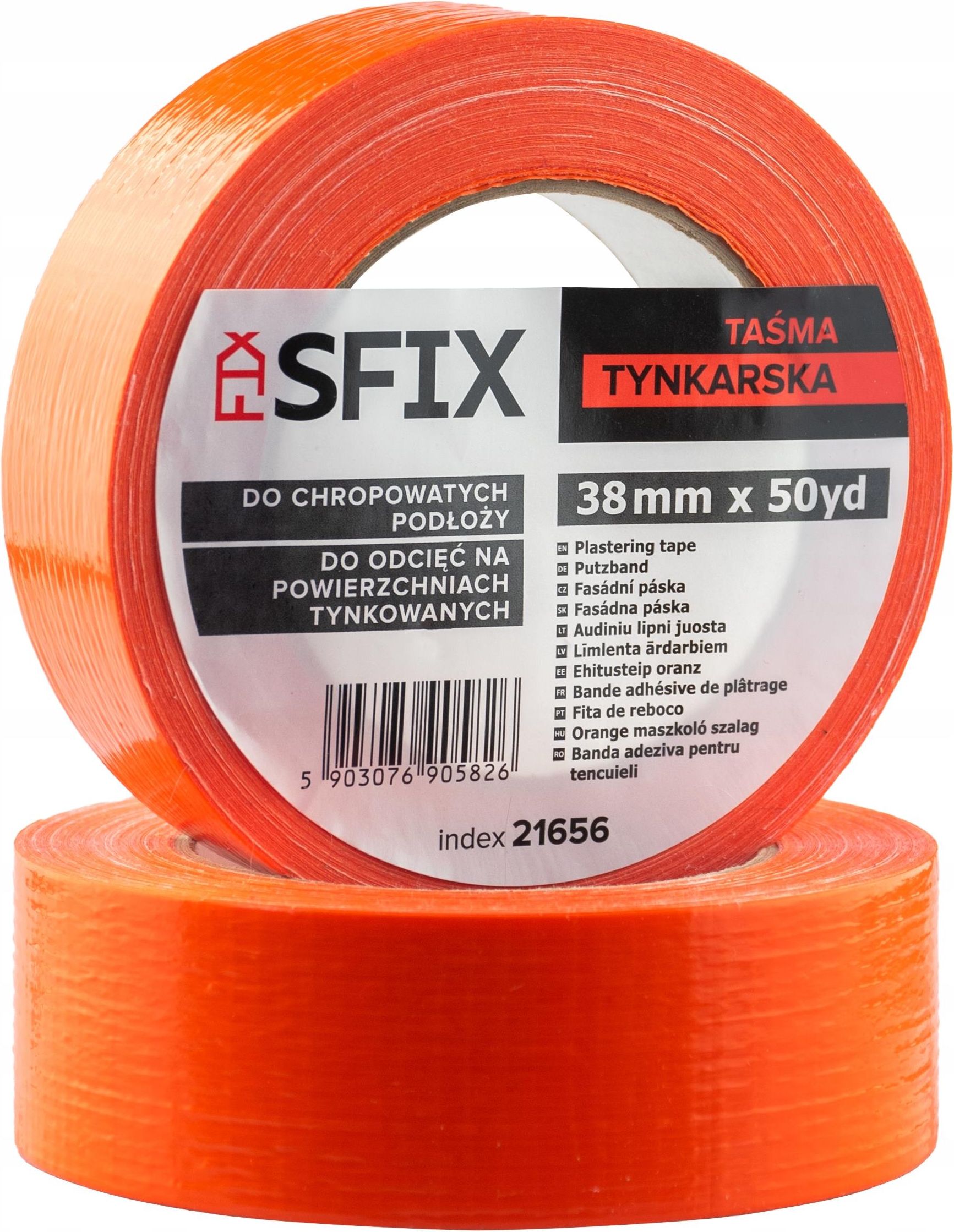 Sfix Tape Taśma Tynkarska 38mm 50yd Pomarańczowa 1753276685 - Opinie i ...