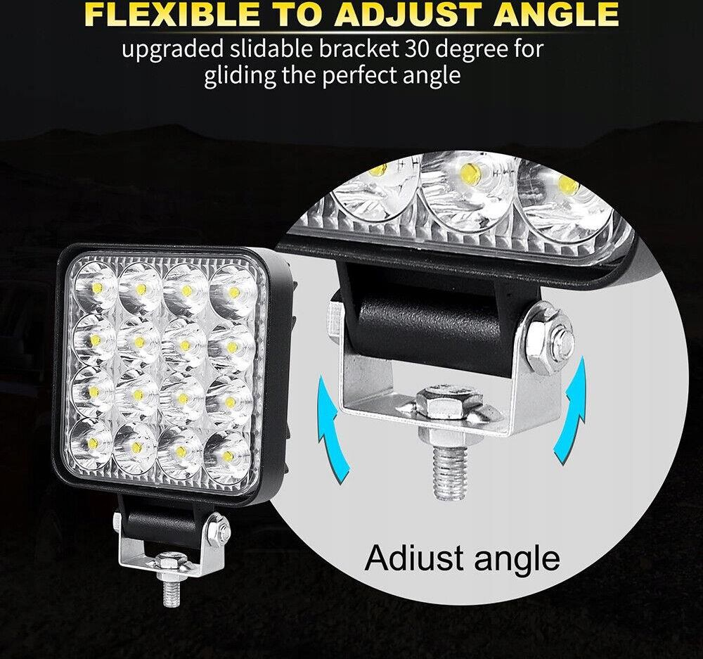 4SZT Mocna Lampa Robocza Led 48W Halogen Reflektor Szperacz 12V 24V ...