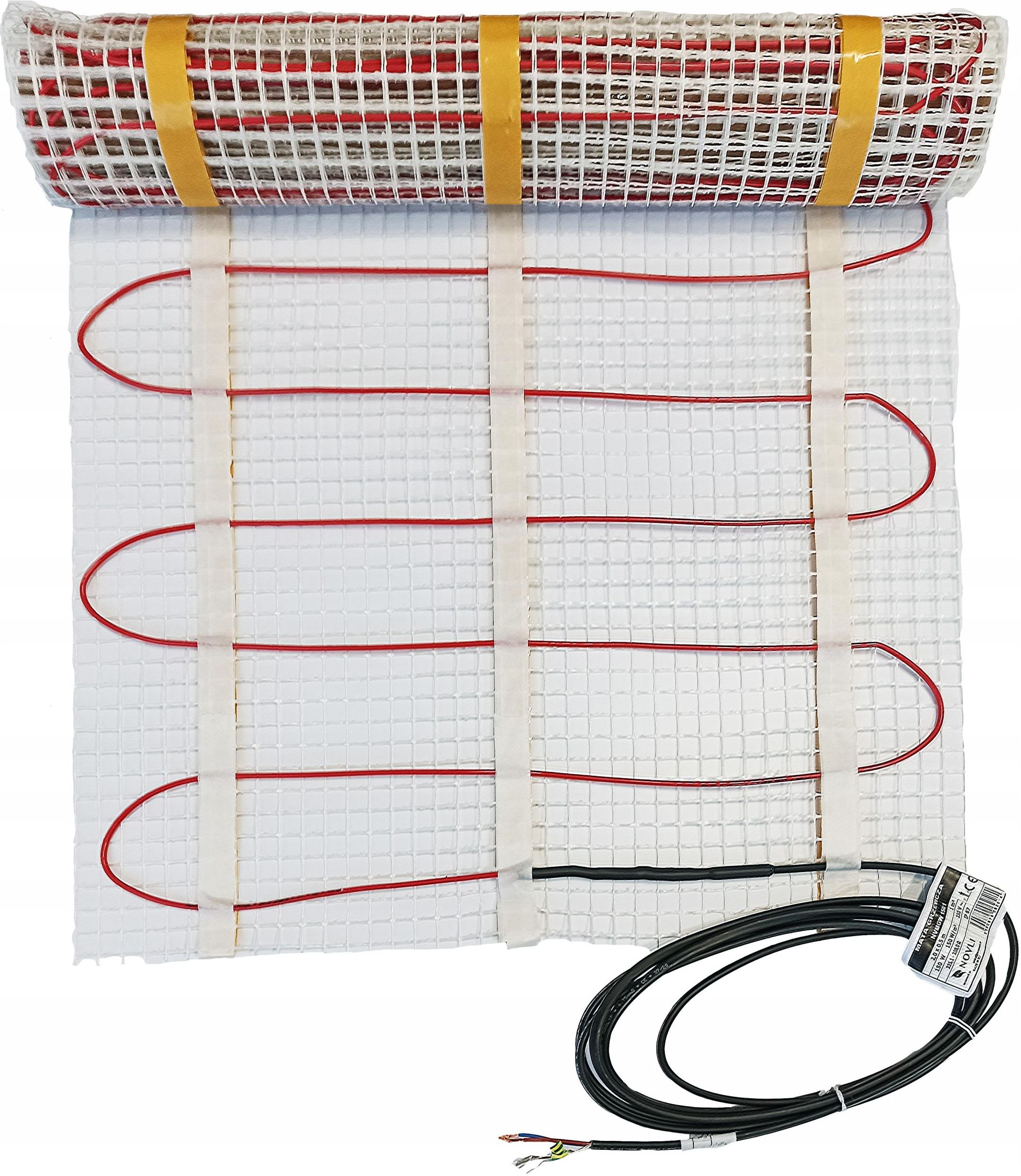 Ogrzewanie podłogowe Novli Mata grzejna grzewcza pod płytki zestaw NVMGW150 NVT65 WiFi 3,5m2 ...