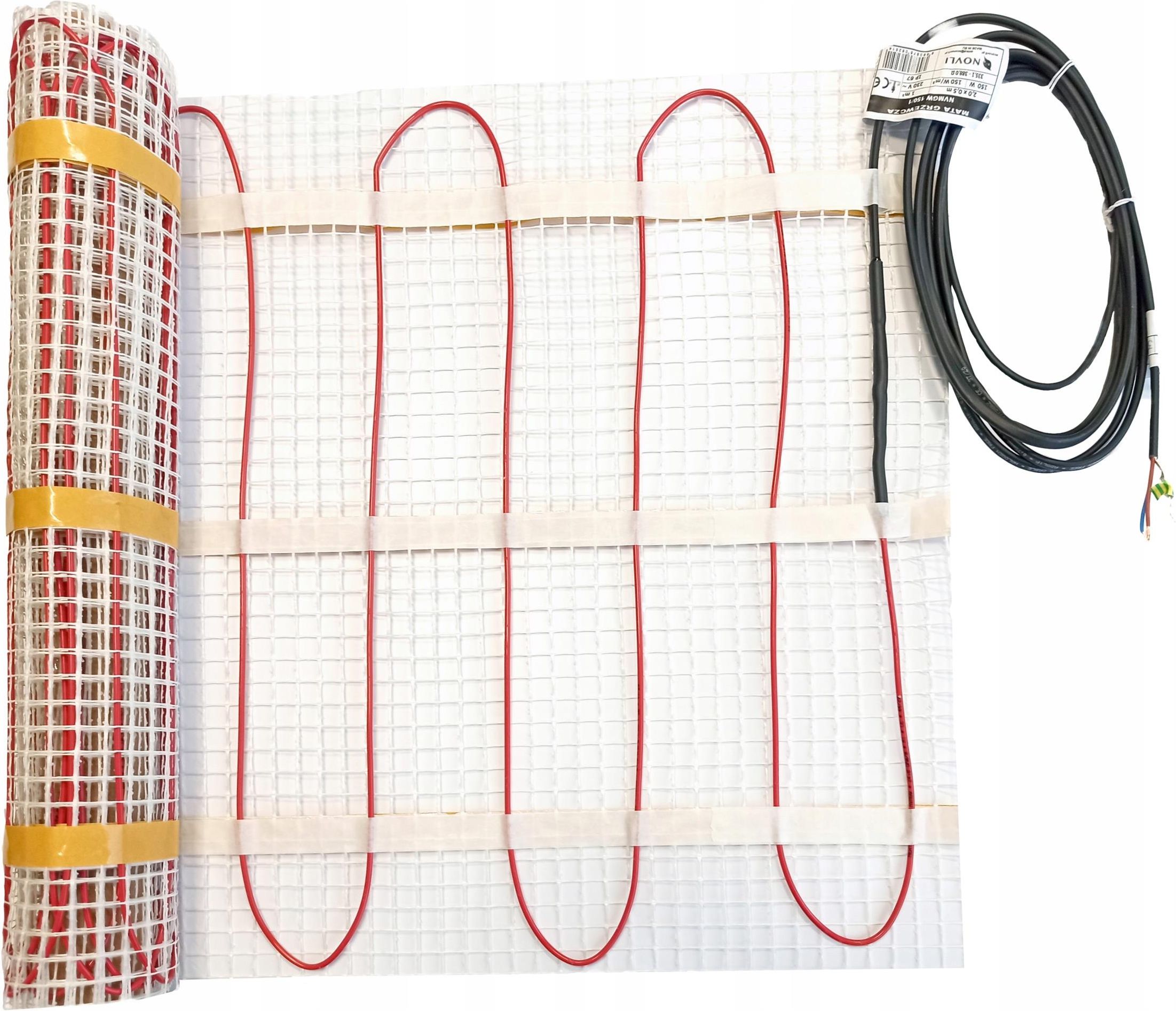 Ogrzewanie podłogowe Novli Mata grzejna grzewcza pod płytki zestaw NVMGW150 NVT65 WiFi 9m2 ...