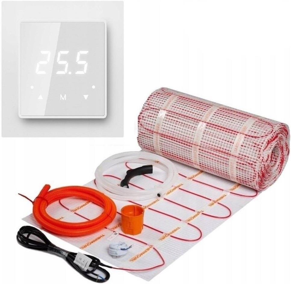 Ogrzewanie podłogowe Mata Grzewcza Grzejna Zestaw 4M2 170W/M2 TVT33 Biały Wifi 1773343434 ...