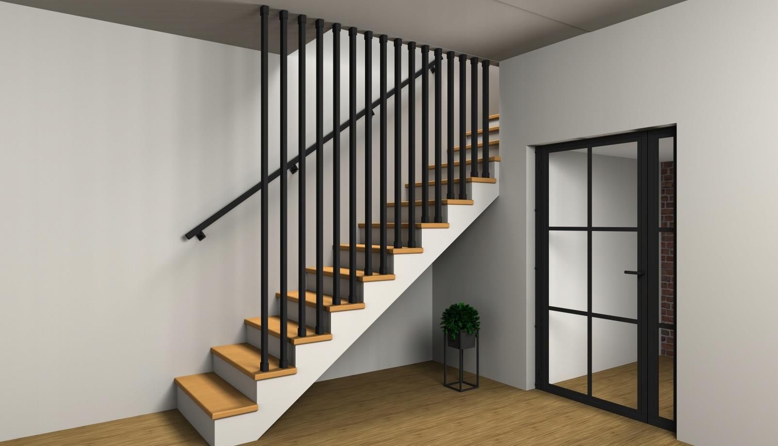 Balustrada schodowa harfa Barierka wewnętrzna Tralki SB-11/12 50x30mm 0 ...