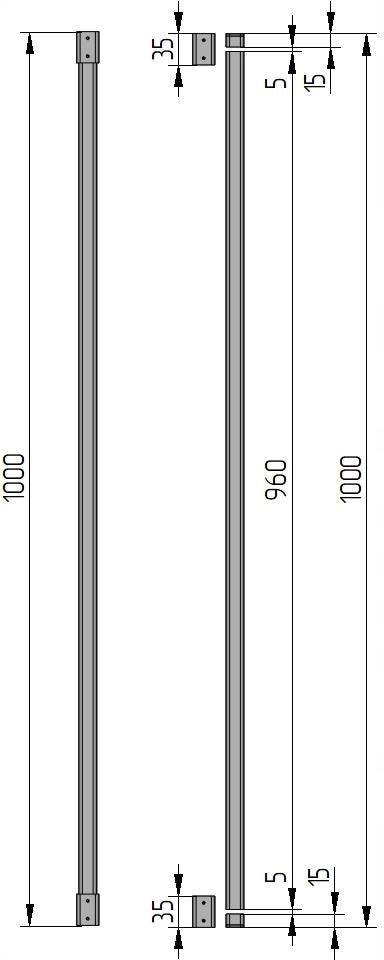 Balustrada barierka pionowa metalowa harfa na schody SB-11/4 20x20mm 0 ...
