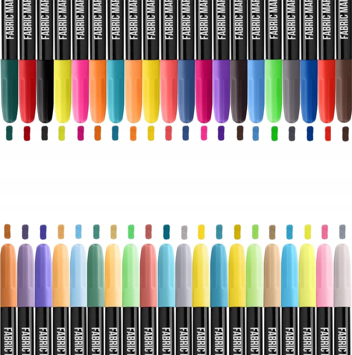 Zenacolor 40-Częściowy Zestaw Markerów Do Tkanin Trwałe Pisaki ...