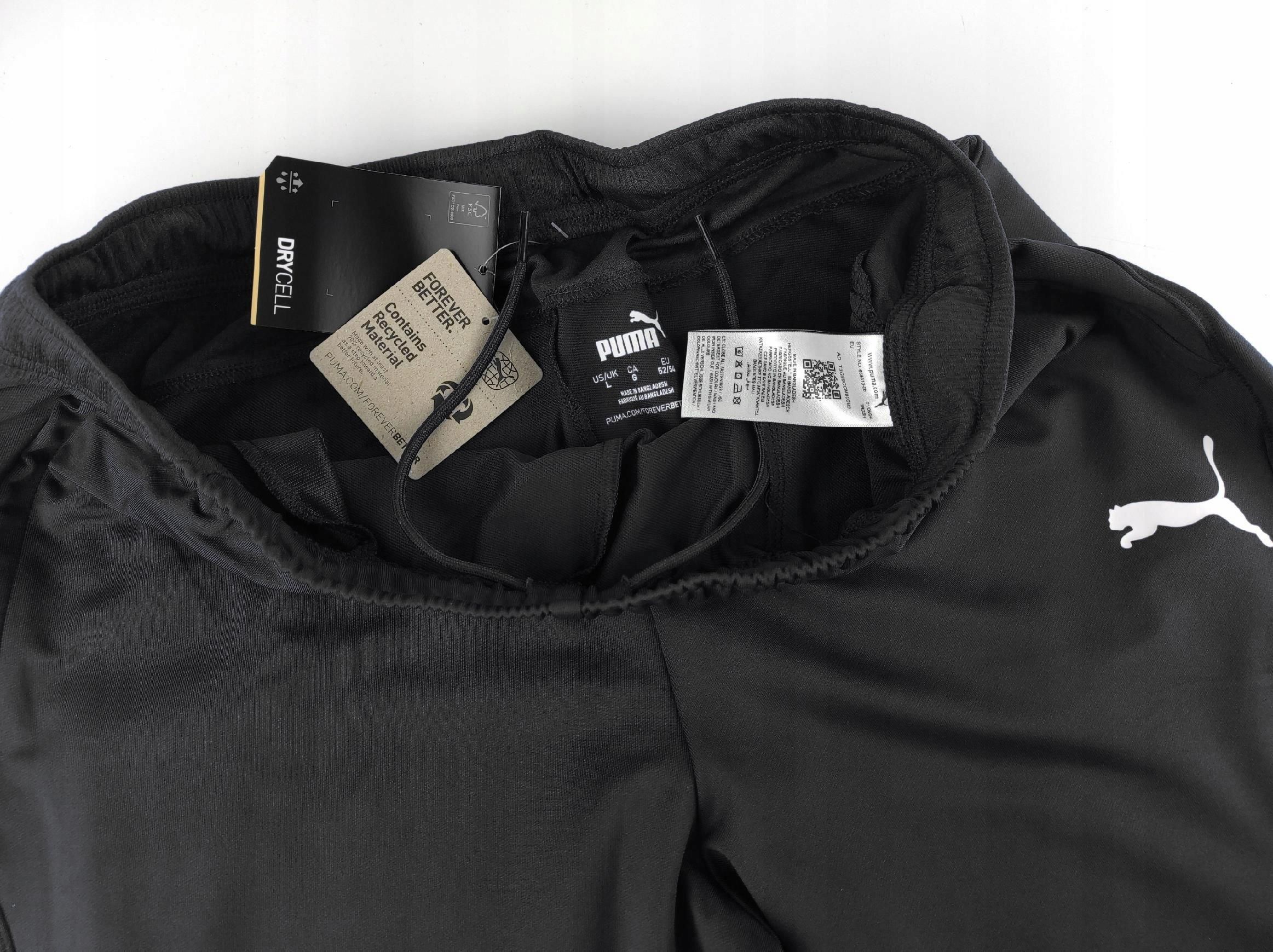 3075 Spodnie Puma Męskie Kieszenie Na Zamek Sportowe Treningowe Czarne ...