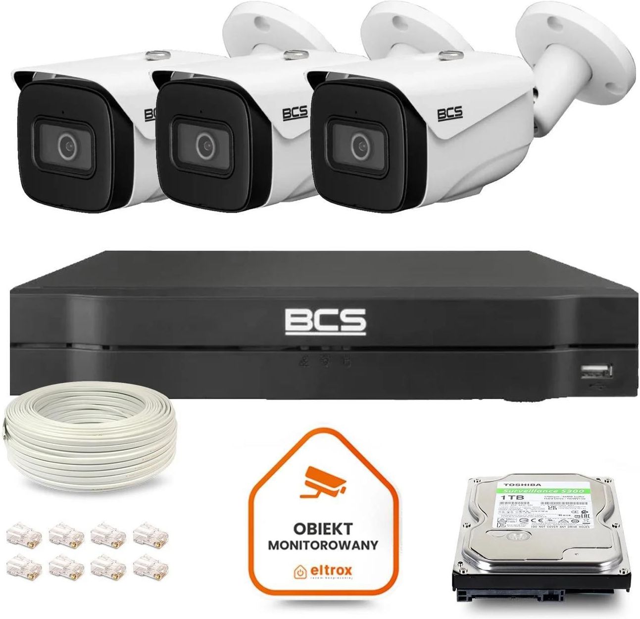 Zestaw do monitoringu Bcs Zestaw Monitoringu Ip Line 3X Kamera Bcs-L ...
