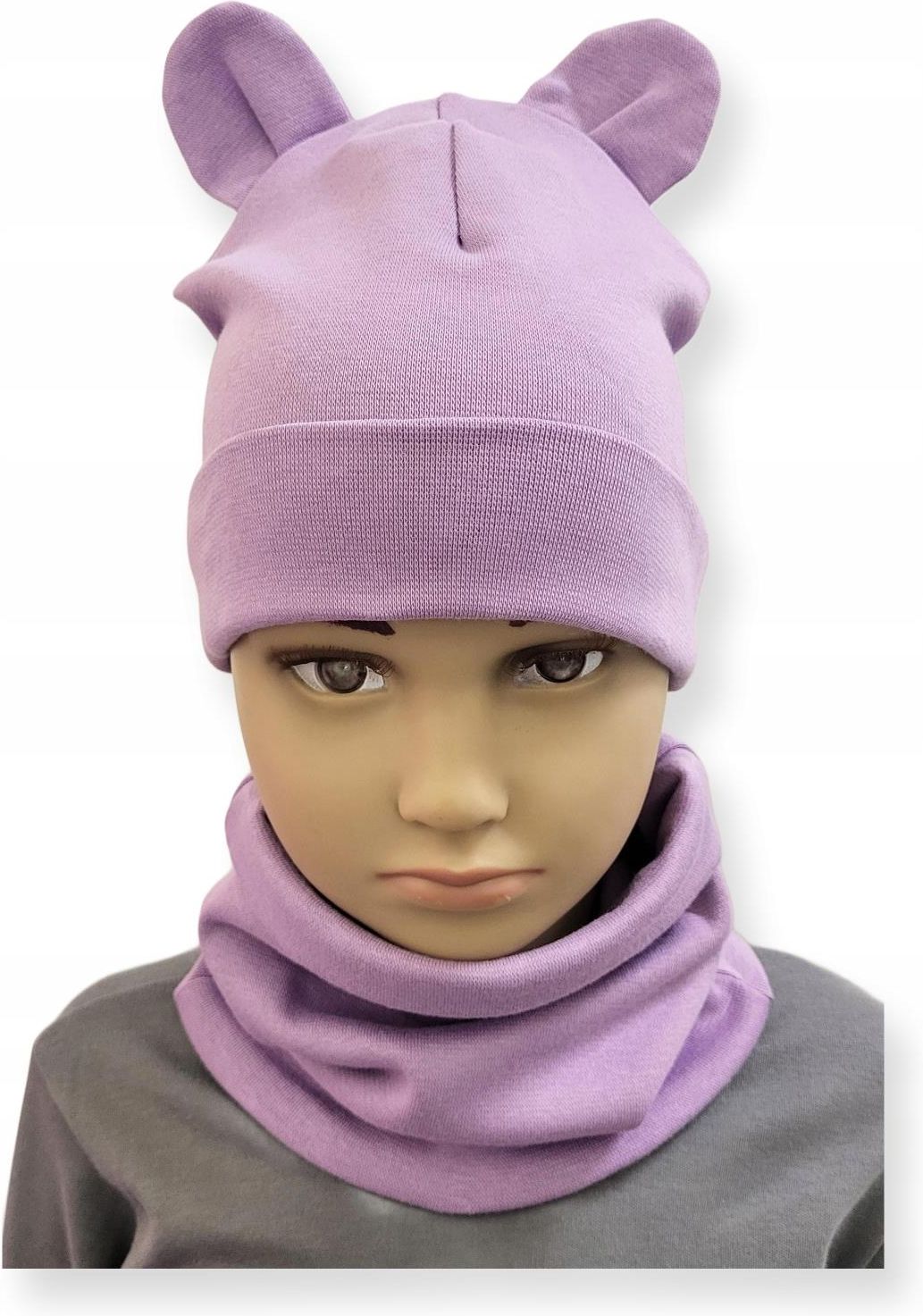 Komplet CZAPKA + KOMIN 92-98-104 zestaw dziecięcy z USZAMI 46-50 WRZOSOWY - Ceny i opinie - Ceneo.pl