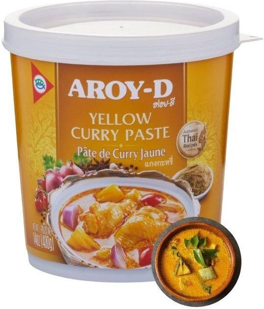 Curry żółte pasta gotowa marynata przyprawa yellow curry Aroy-D 400g ...