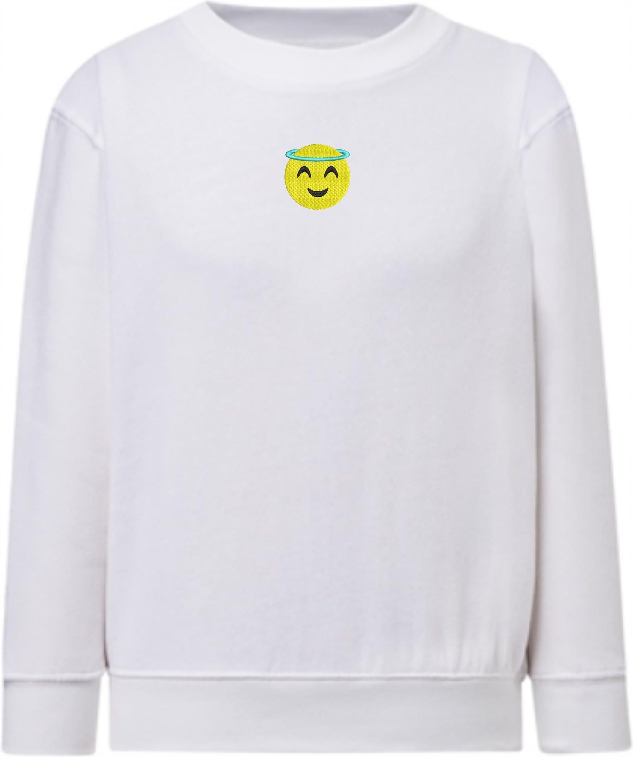 BLUZA DZIECIĘCA MŁODZIEŻOWA MODNA EMOJI ANIOŁEK R 152 NA PREZENT biała ...