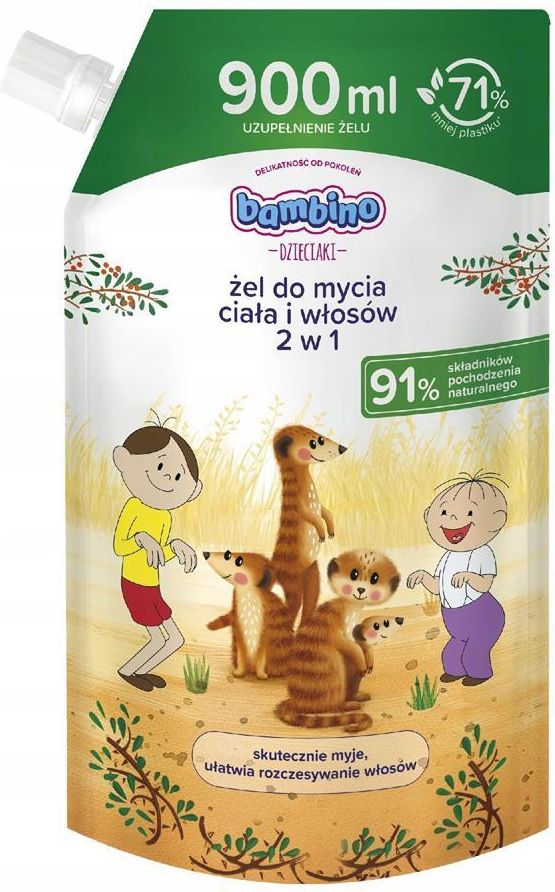 Beiersdorf Bambino Dzieciaki Żel Do Mycia Ciała I Włosów 2W1 Surykatki Zapas 900Ml - Ceny i ...