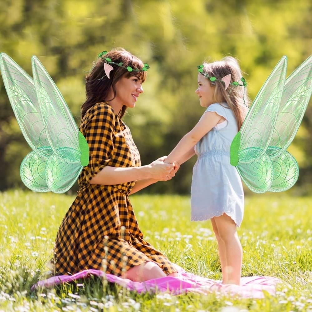Hopki Świecące Skrzydła Wróżki Led Strój Dzwoneczek Leśny Elf Uszy ...