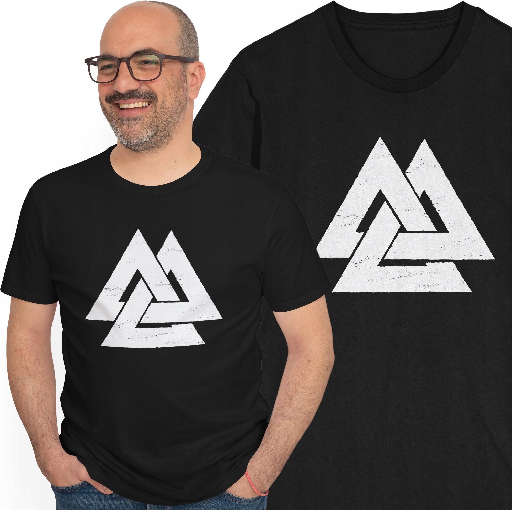 Valknut Koszulka Symbol Wikingowie Vikings Wiking Viking Kompas Runy ...