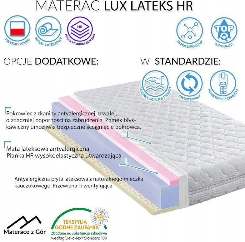 Materac Materace Z Gór 120X190 Twardy Materac 26CM Hr Lateks Na ...