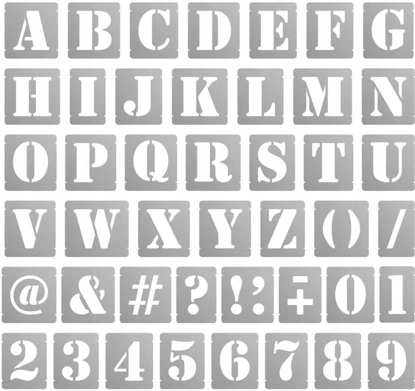 Akcesoria do wykończenia ścian Decorello Litery I Cyfry Stencil 44 ...