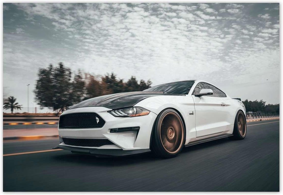 Zesmakiem Fototapety 152x104 Biały Ford Mustang Auto - Opinie i ceny na ...