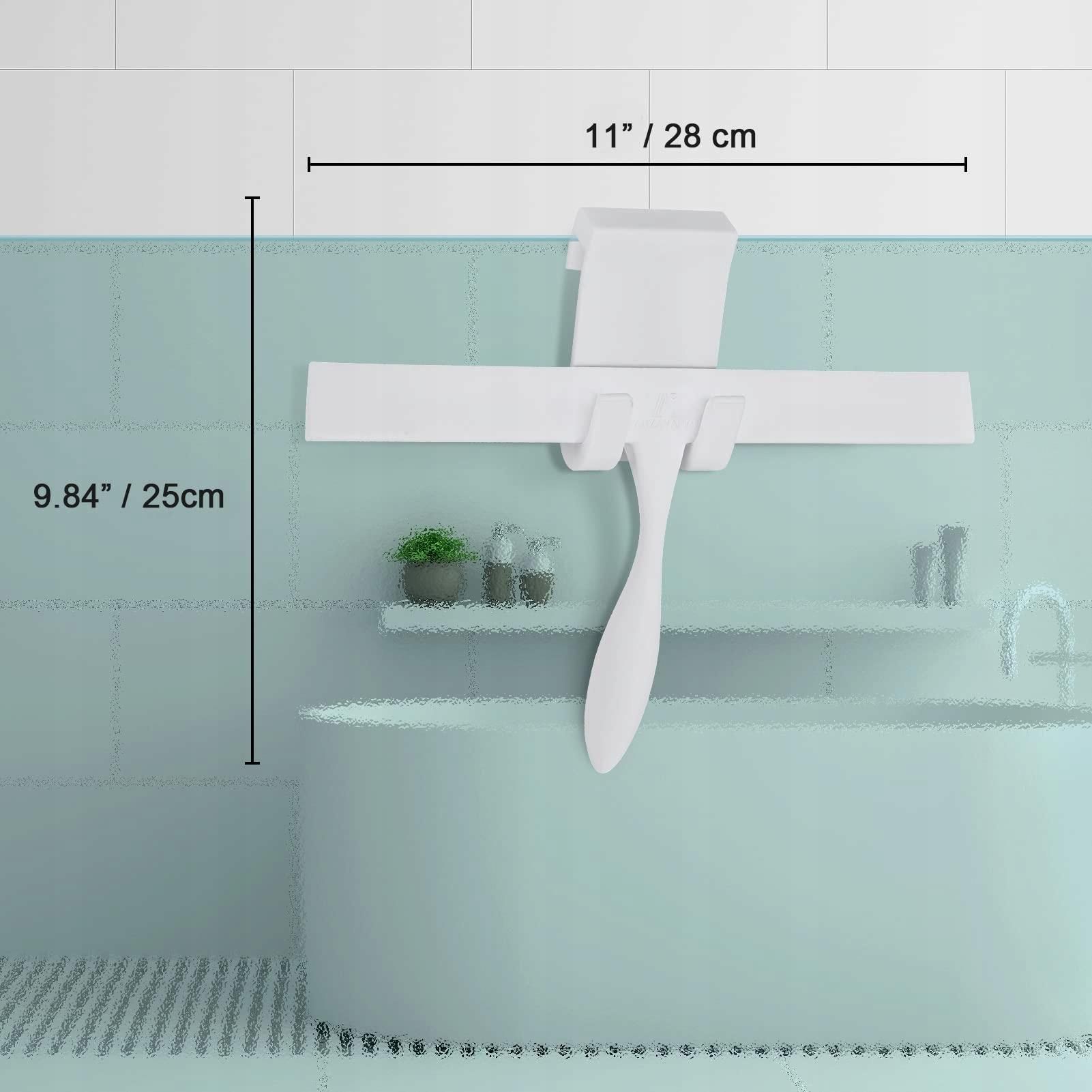 Vanzavanzu Biała Ściągaczka Prysznicowa Z Uchwytem 28cm Guma Silikonowa ...