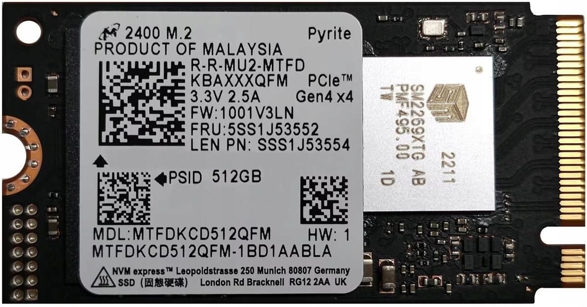Dysk SSD Micron 2400 512GB PCIe M.2 2242 NVMe Gen4 (MTFDKCD512QFM ...