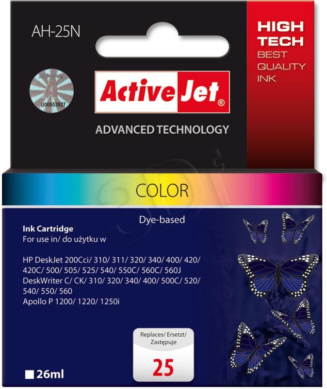 Tusz ActiveJet HP 25 51625A Zamiennik Kolor (AH25N) do drukarki ...
